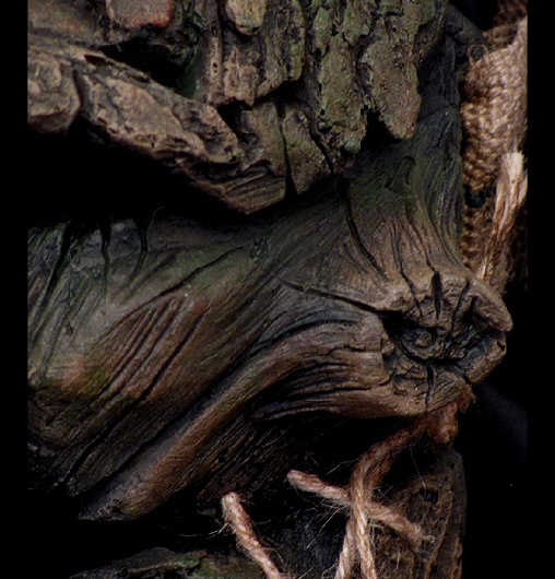 WOOD CARVED SLASHER MASK